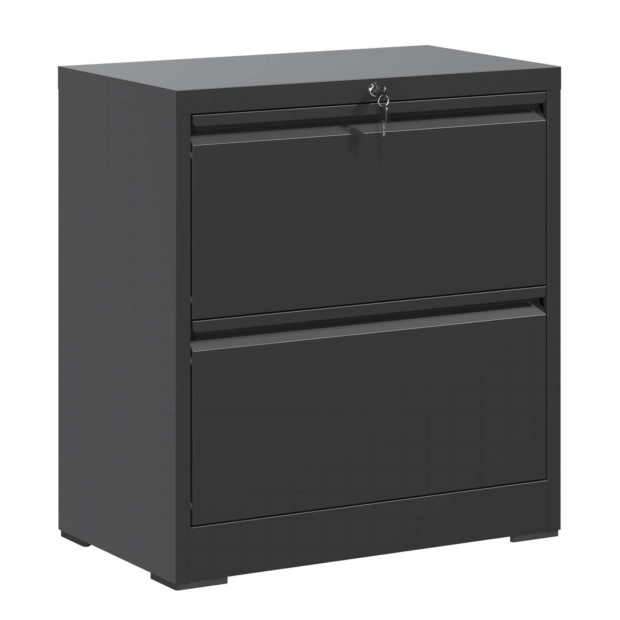 Inbox Zero 2 Drawer Lateral File Cabinet with Lock, Metal Lateral ...