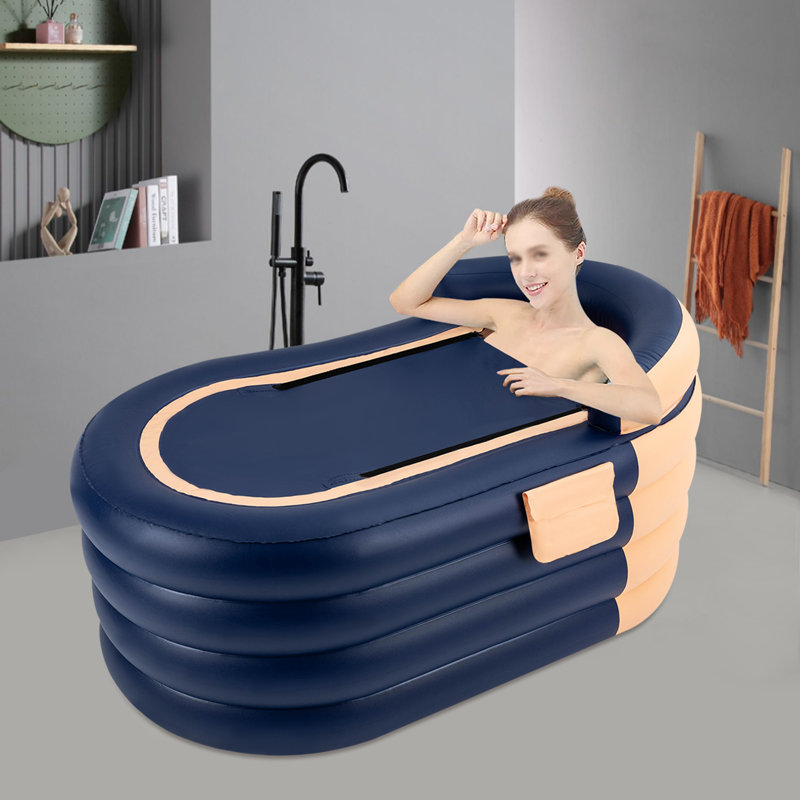 JOYDING 55.11" Portable Inflatable Tub Bathtub W/ Wireless Electric Air ...