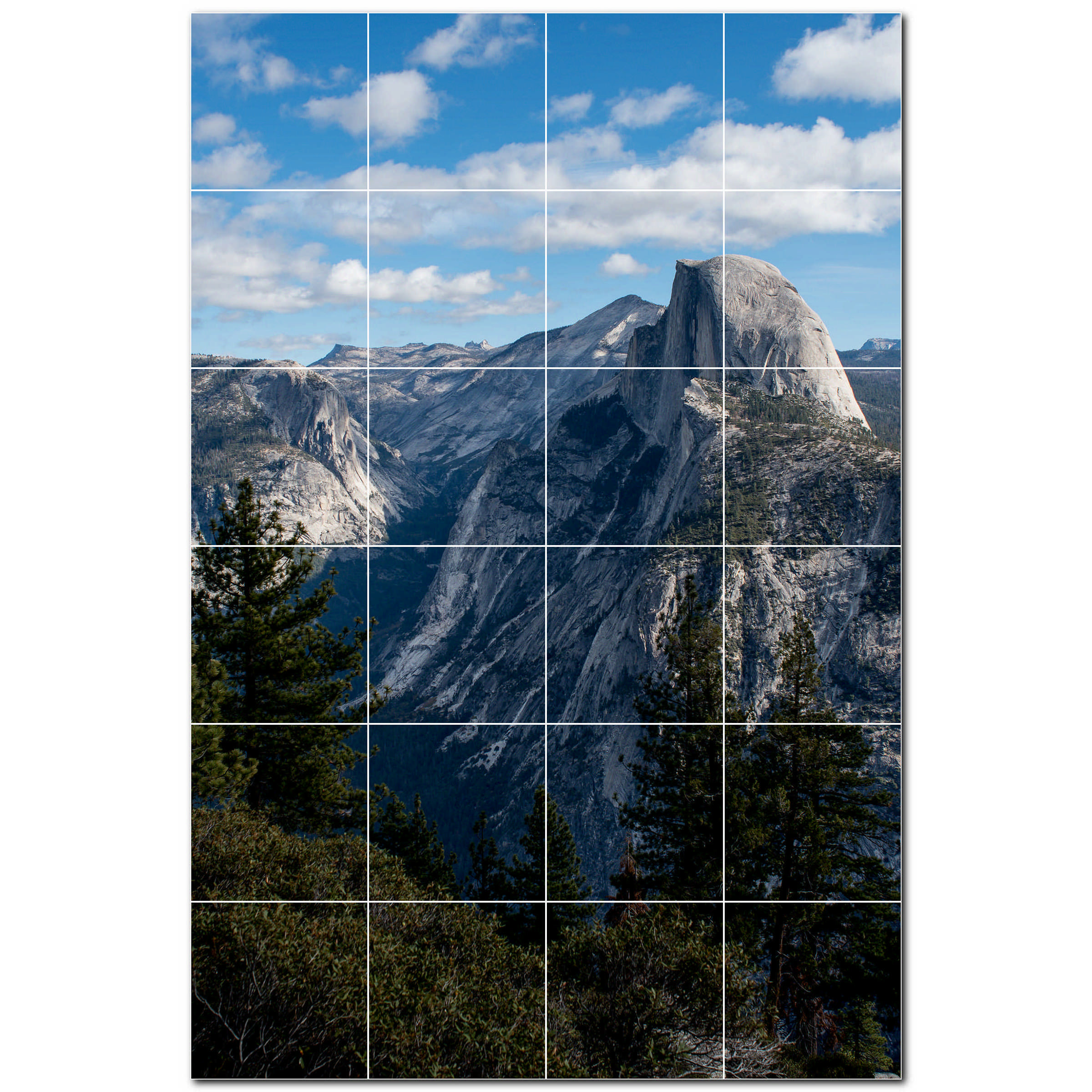 Picture-Tiles.com 72" x 48" Ceramic Mountains Photo Decorative Mural ...