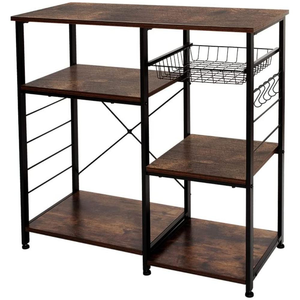 17 Stories 33" Standard Baker's Rack with Wine Bottle Storage | Wayfair