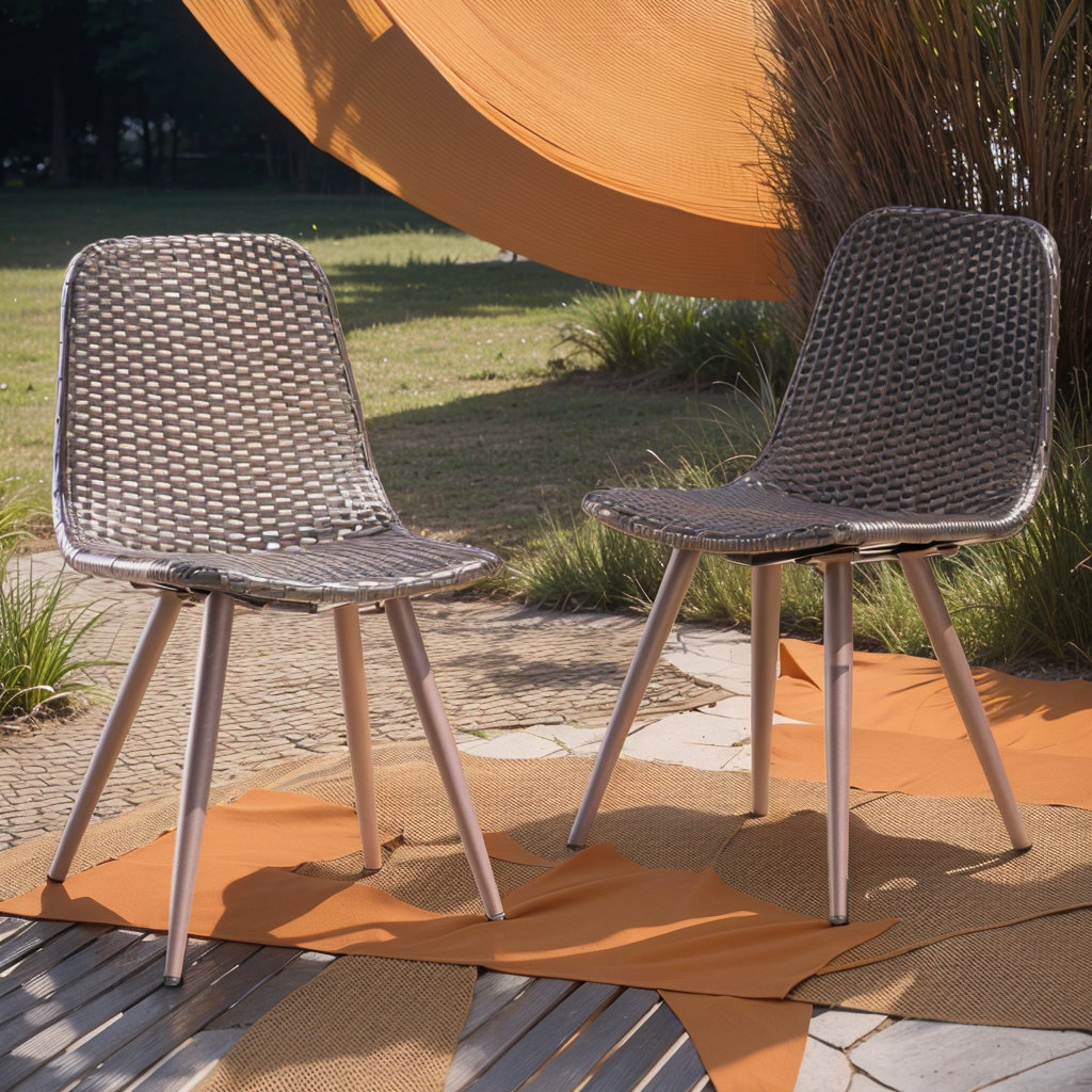Dakota Fields GILA DINING CHAIR WITH POWDER COATED LEGS,Set of 2 ...