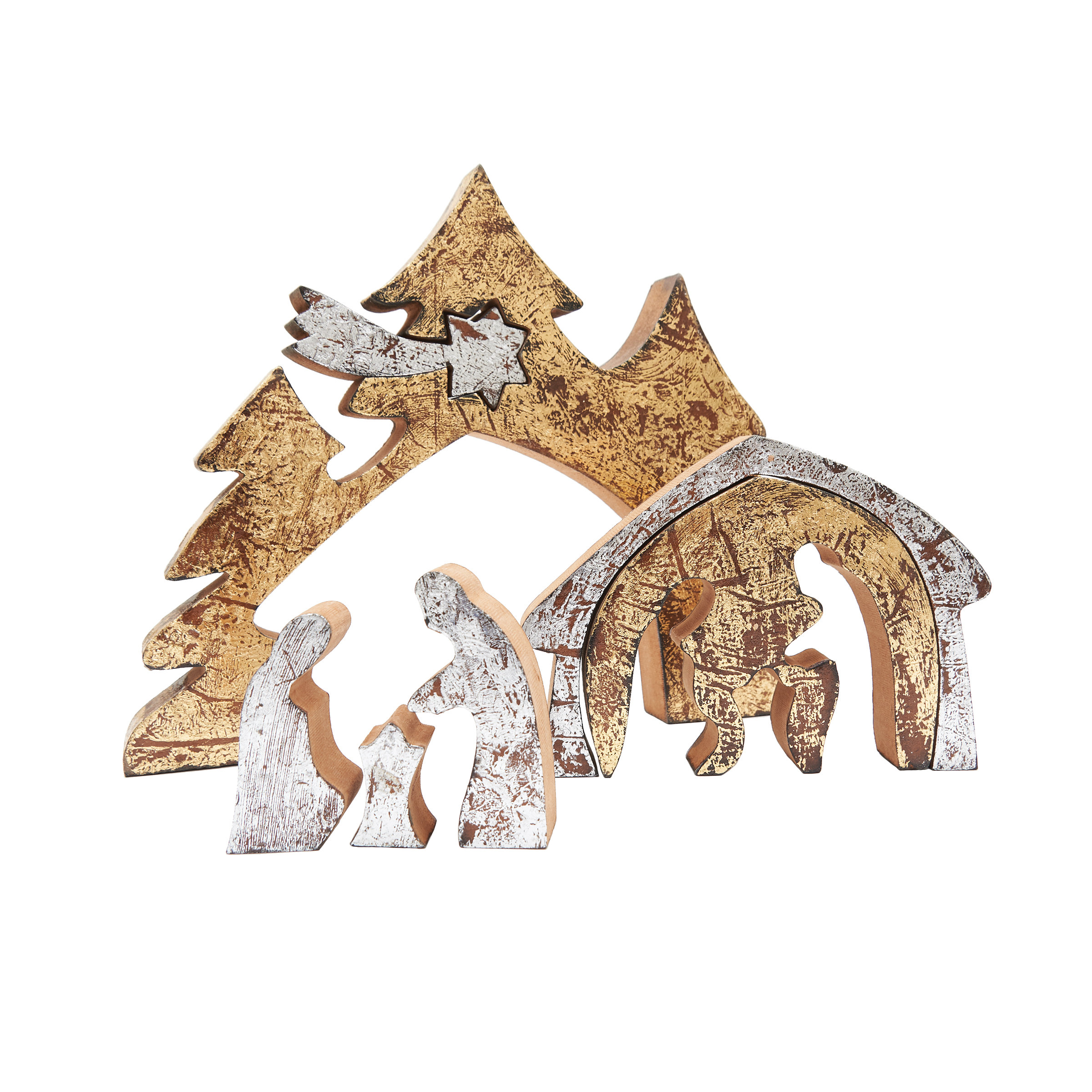 The Holiday Aisle® MDF Foil Puzzle Nativity Figurine - Wayfair Canada