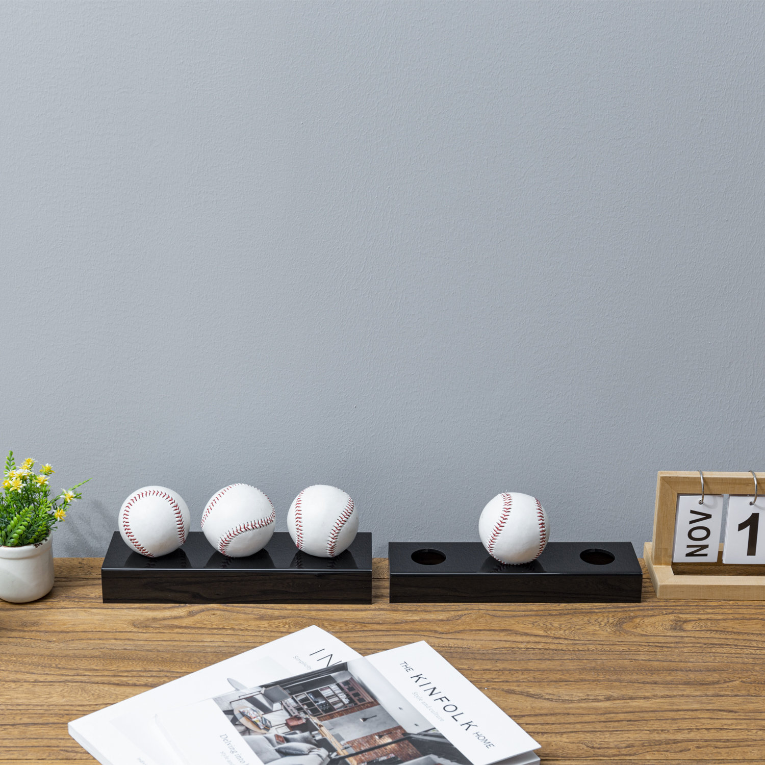 Rebrilliant 2 Piece Black Acrylic Baseball Collection Display Stands ...