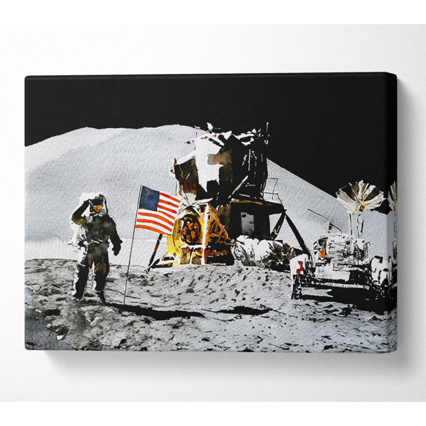 ClassicLiving American Moon Landing - Wrapped Canvas Art Prints ...