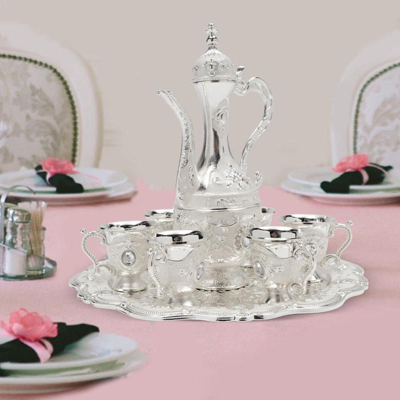 House Of Hampton® Graidy 8.45oz. Floral Teapot Set For 6 | Wayfair