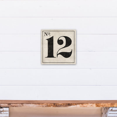 Williston Forge 'Vintage Number 12 Sign' Textual Art on Canvas | Wayfair
