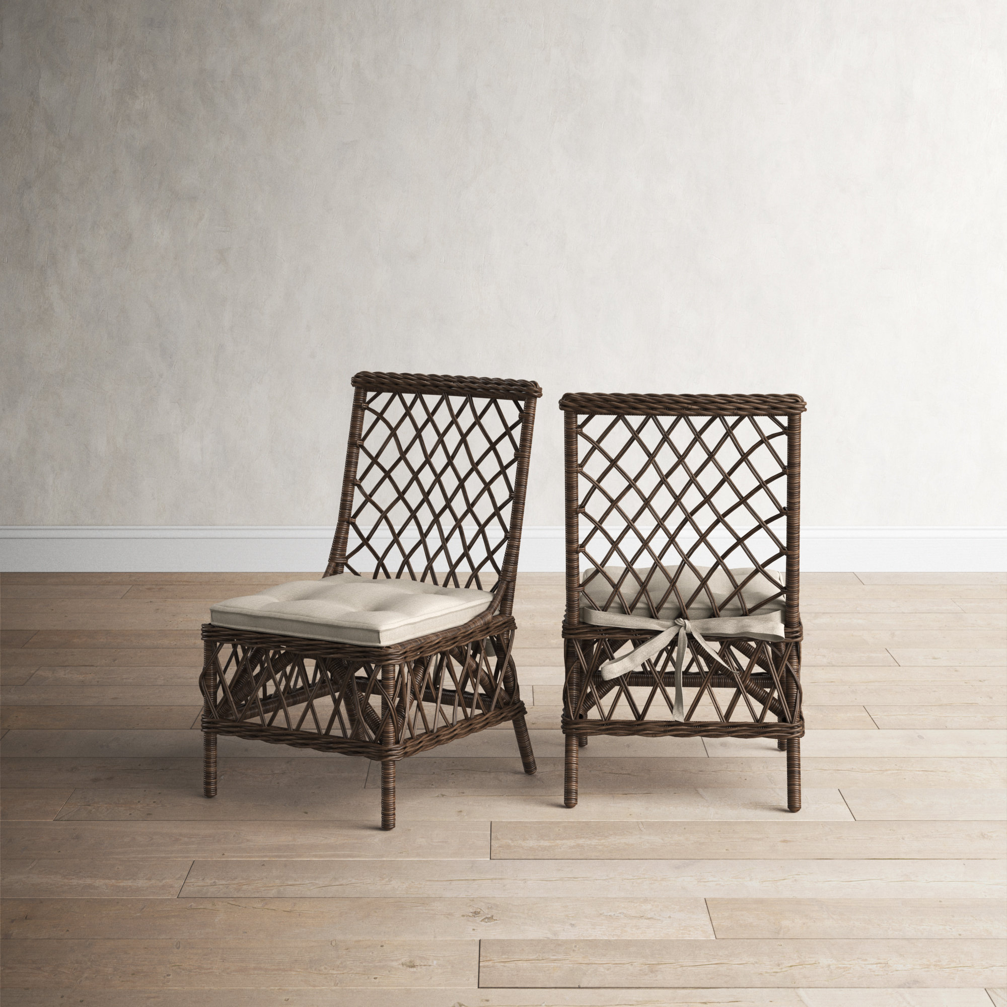 Bay Isle Home™ Cross Back Side Chair in Natural Gray & Reviews | Wayfair