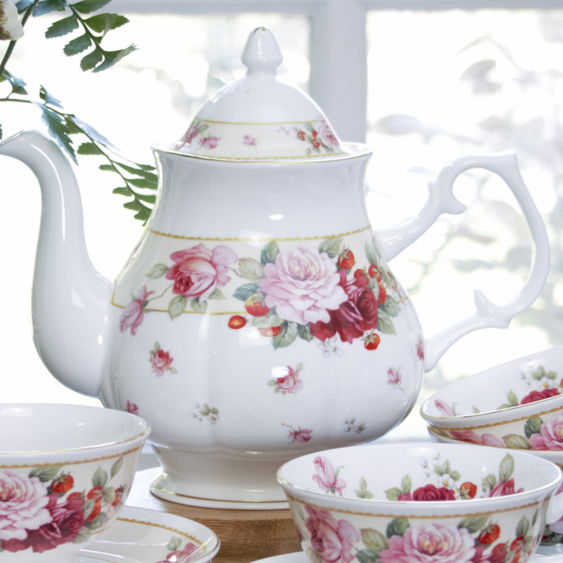 Grace's Tea Ware Gracie Bone China Peony and Strawberry Collection ...