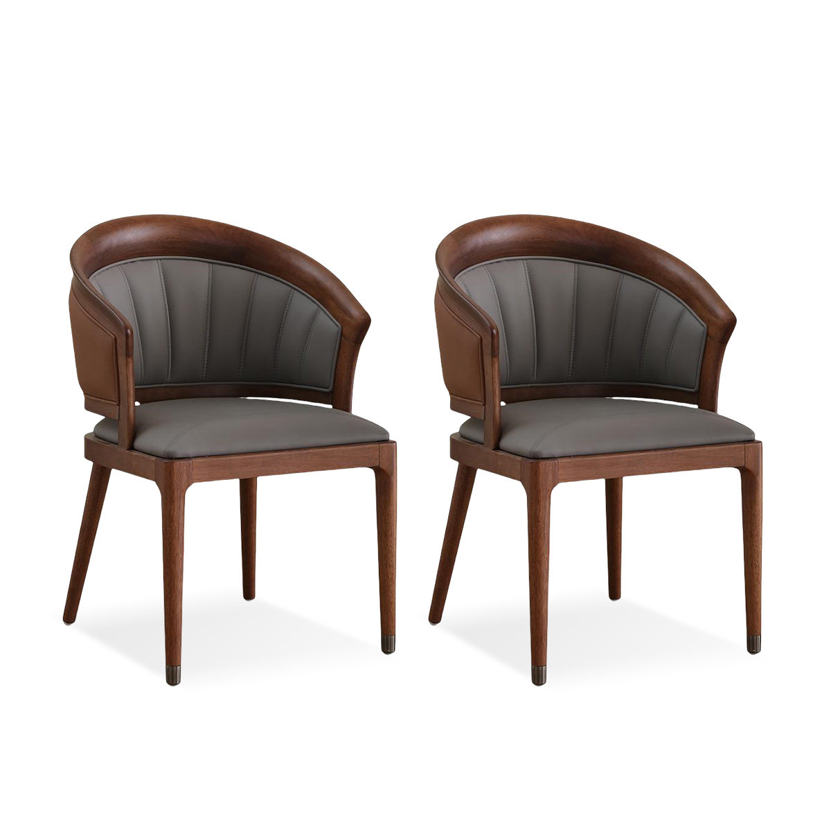 Corrigan Studio® 23.62" Gray Solid back side Chair(Set of 2) | Wayfair
