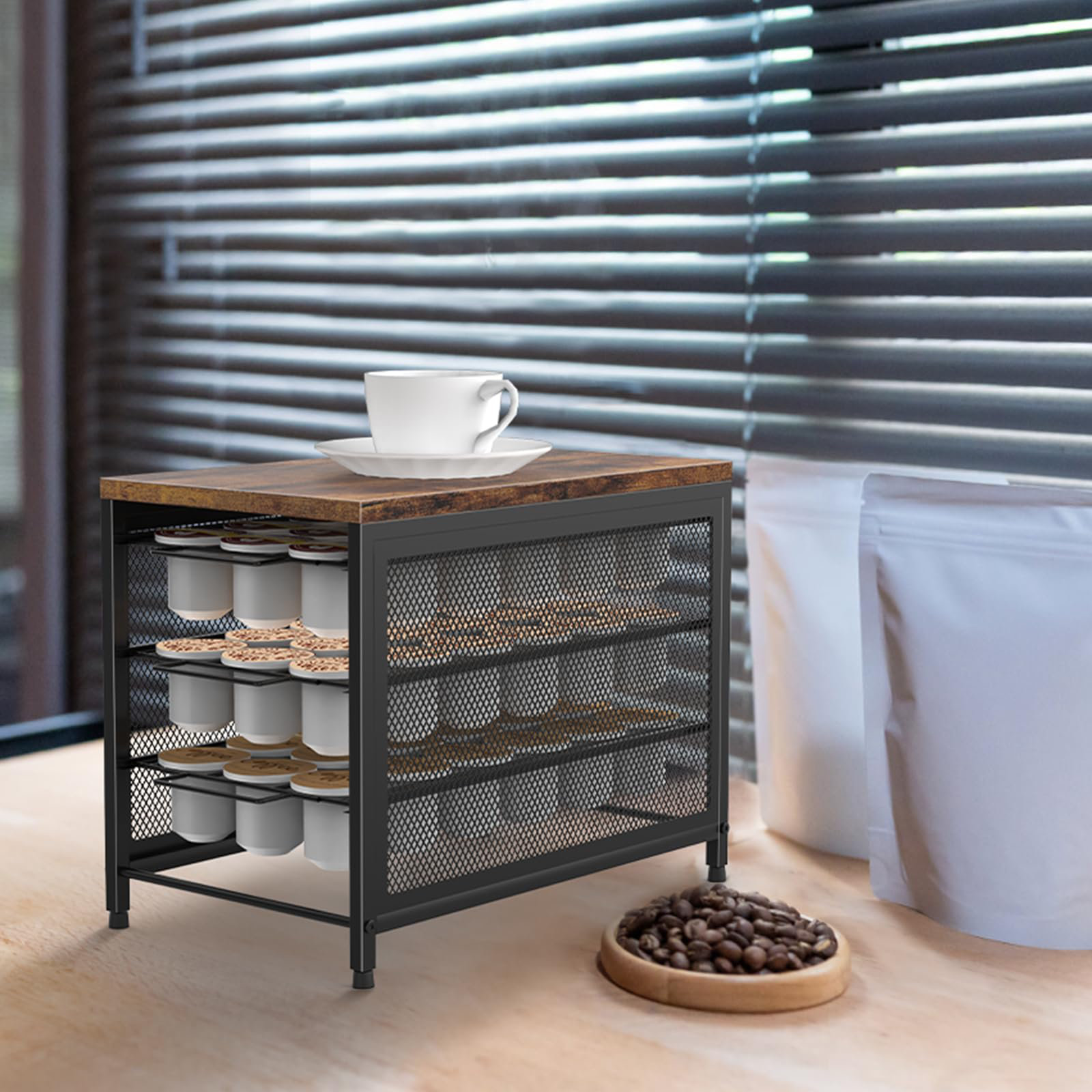 HUDSON & ASHTON LLC 3-Tier Keurig Coffee Pod Storage Drawer Rack With ...