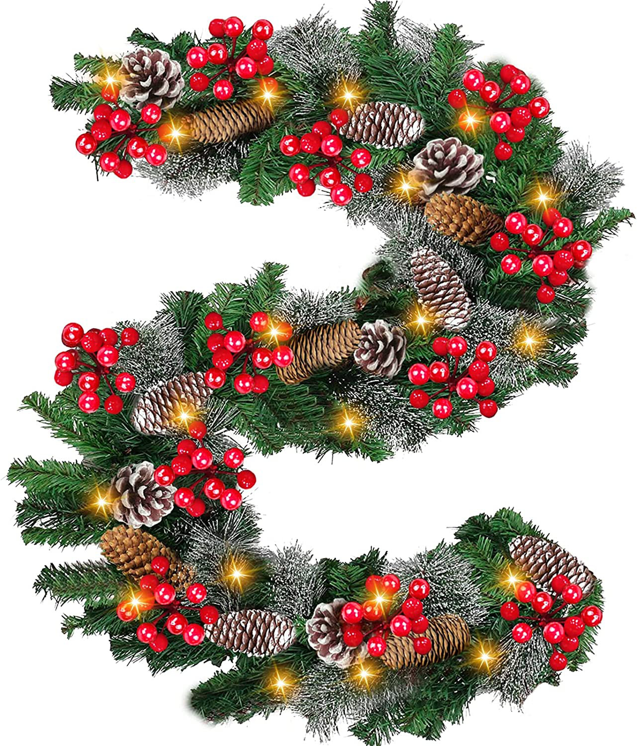 The Holiday Aisle® 9' Garland with 100 Colorful LED Lights | Wayfair