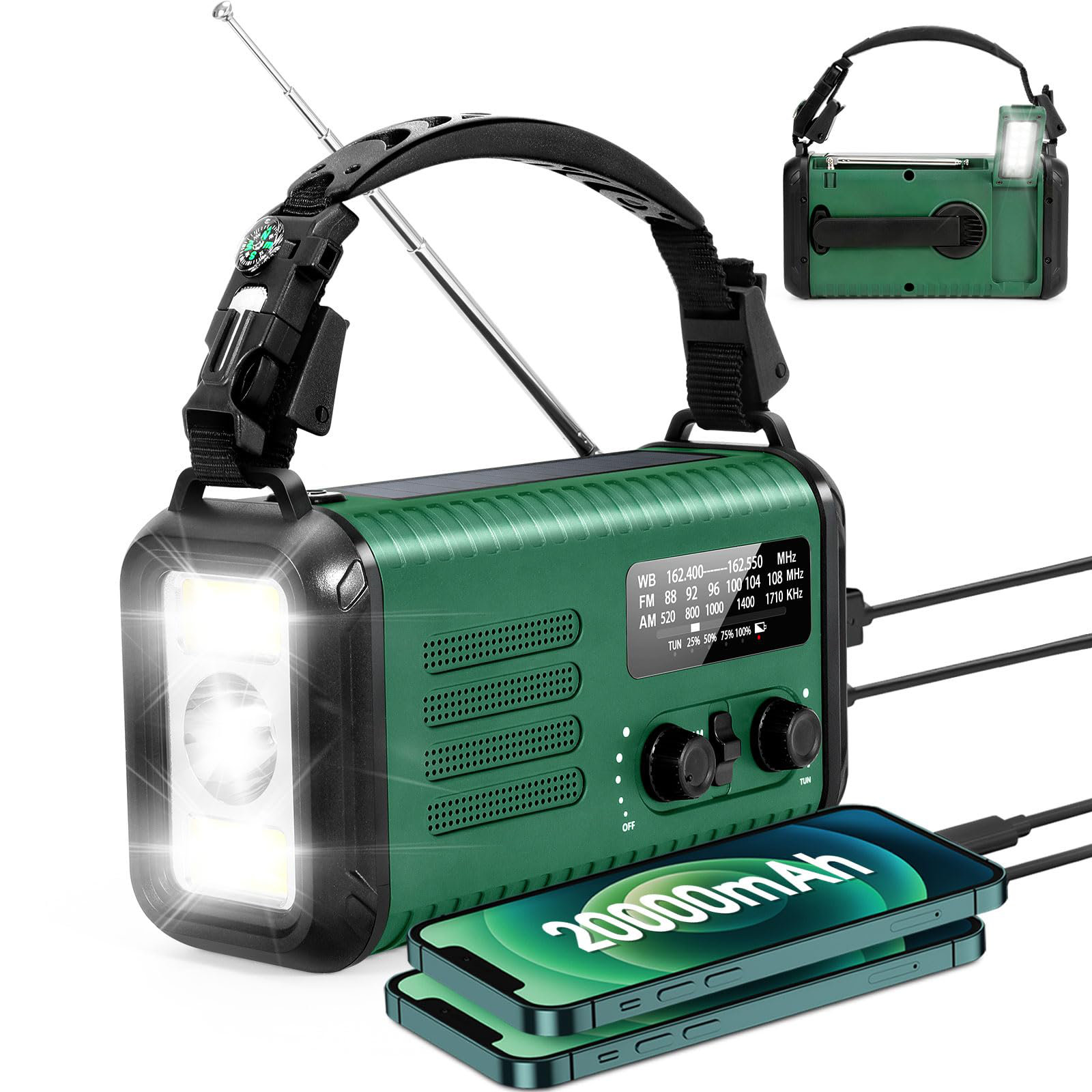 BEACHWATER POOL & SPA, LLC Hand Crank Emergency Radio, NOAA Weather ...