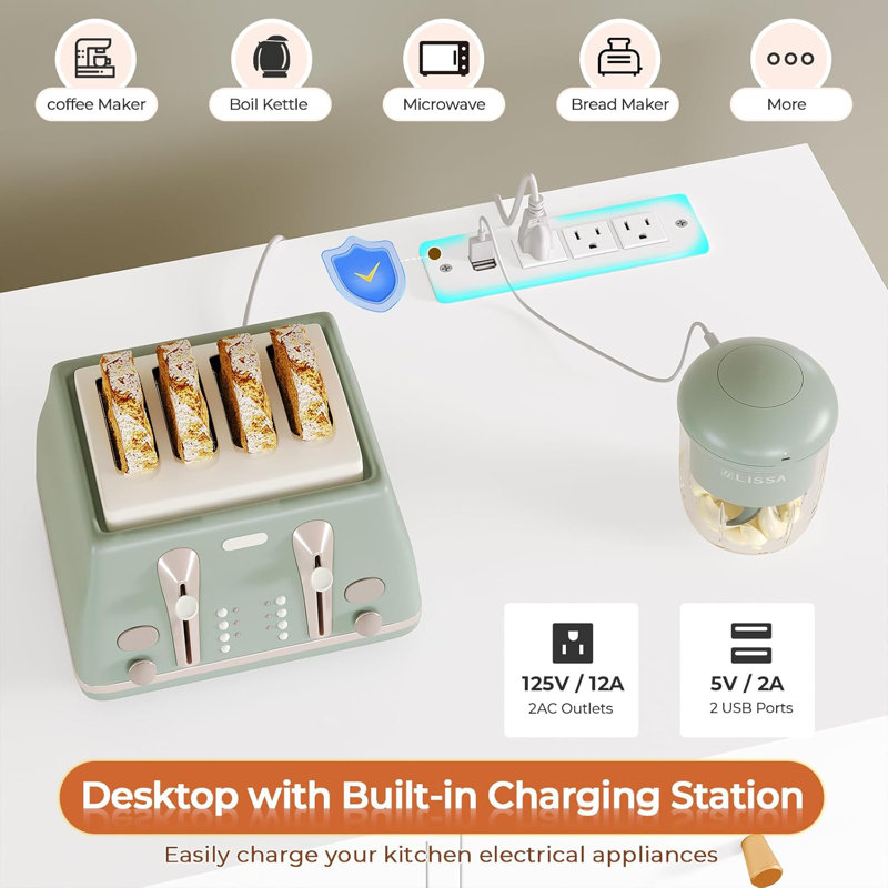 Mercer41 Buffet Cabinet With Storage And Power Outlets, 55" Large ...