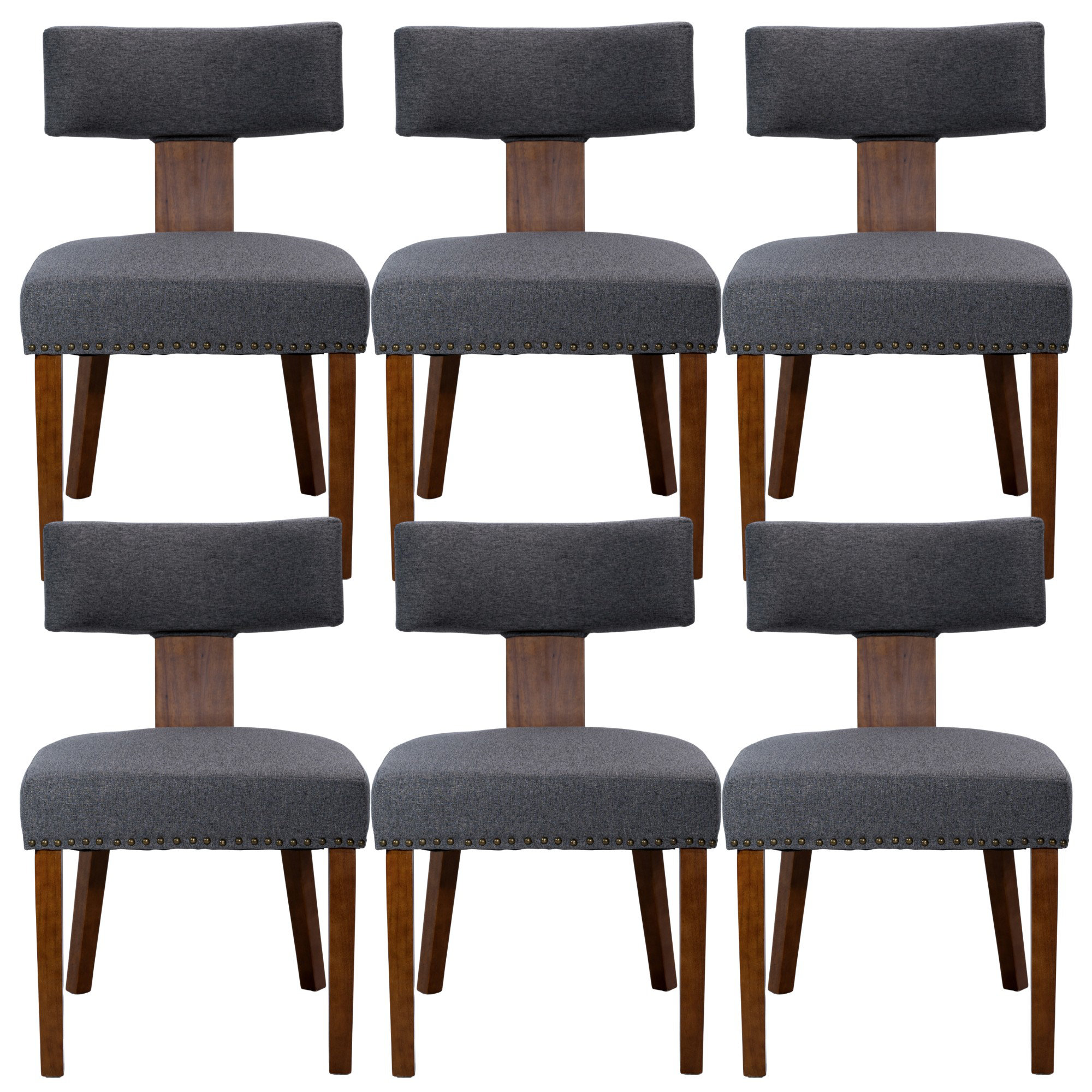 Gracie Oaks Inelda Mid Century Upholstered Dining Chairs Side Chairs ...