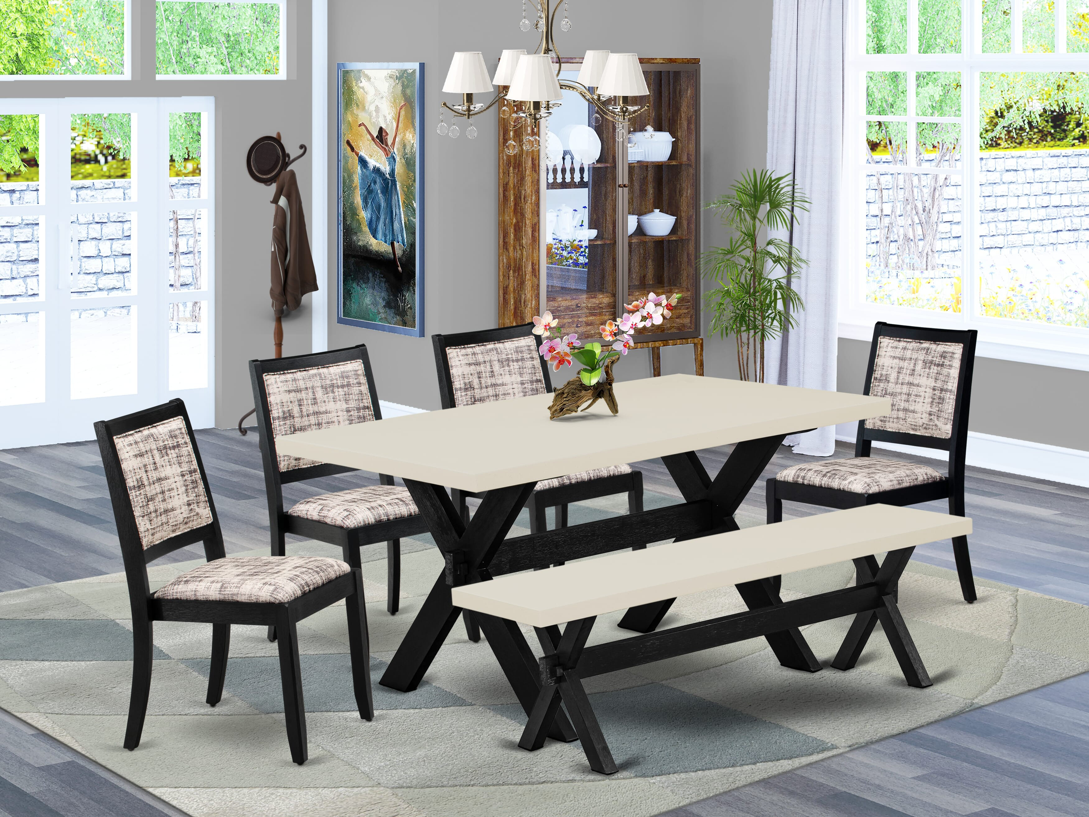 Red Barrel Studio® 6-pc dining set consists of a dining table and a ...