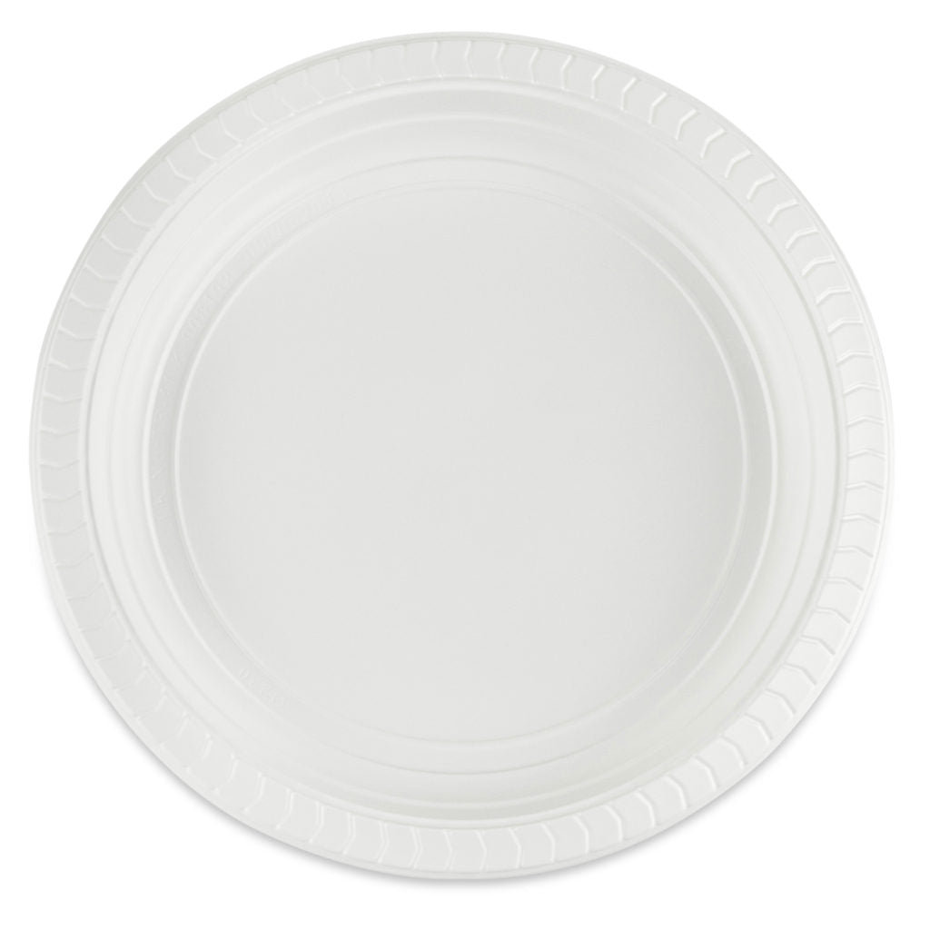 EcoQuality Ecoquality 10 Inch Disposable Round White Serving Plastic ...