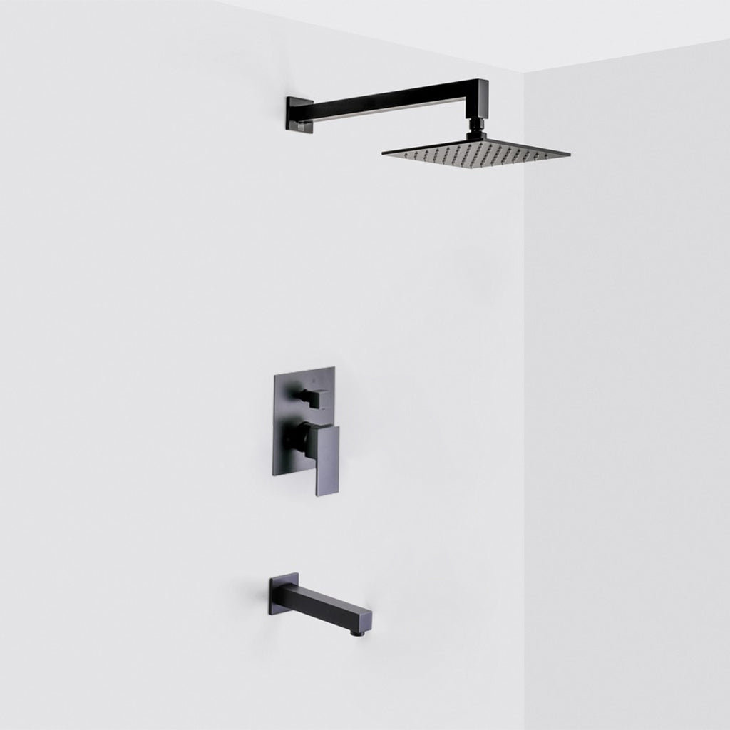 Bathonomy Devon 2-Way Shower Set With Tub Spout - Wall Mount - 8" Brass ...