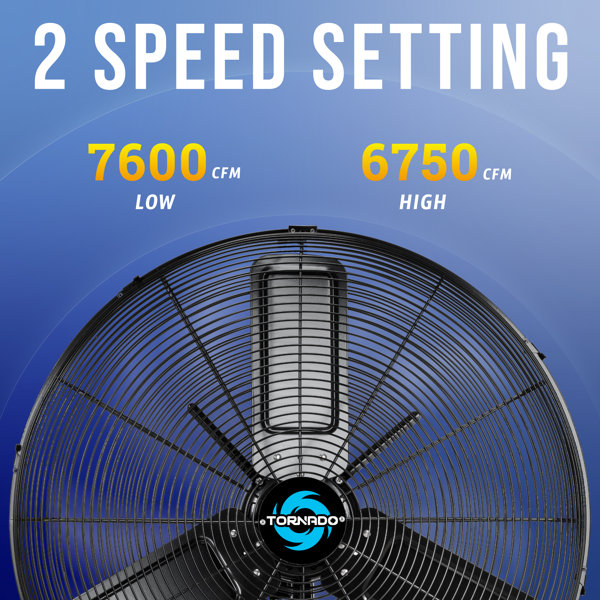 Tornado Fans Tornado 24 Inch Outdoor Rated IPX4 Water-Resistant High ...