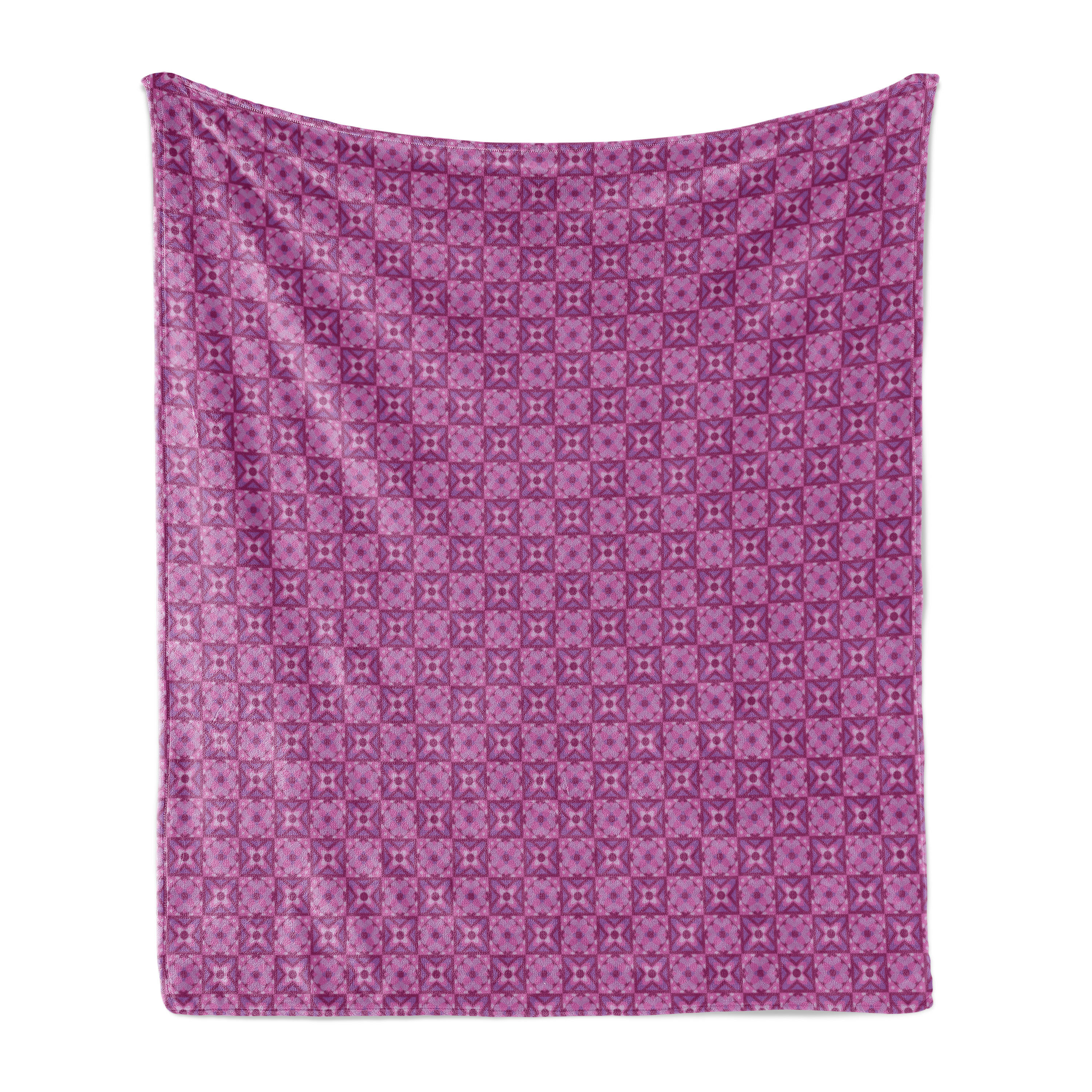 Ambesonne Antique Oriental Fleece Throw Blanket Boho Squares Art Dark ...
