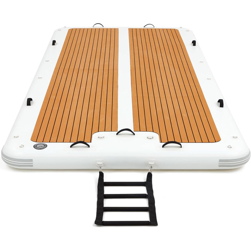 Danrelax 15'x6.5' Floating Dock Inflatable Dock Electric Pump for 1-Min ...