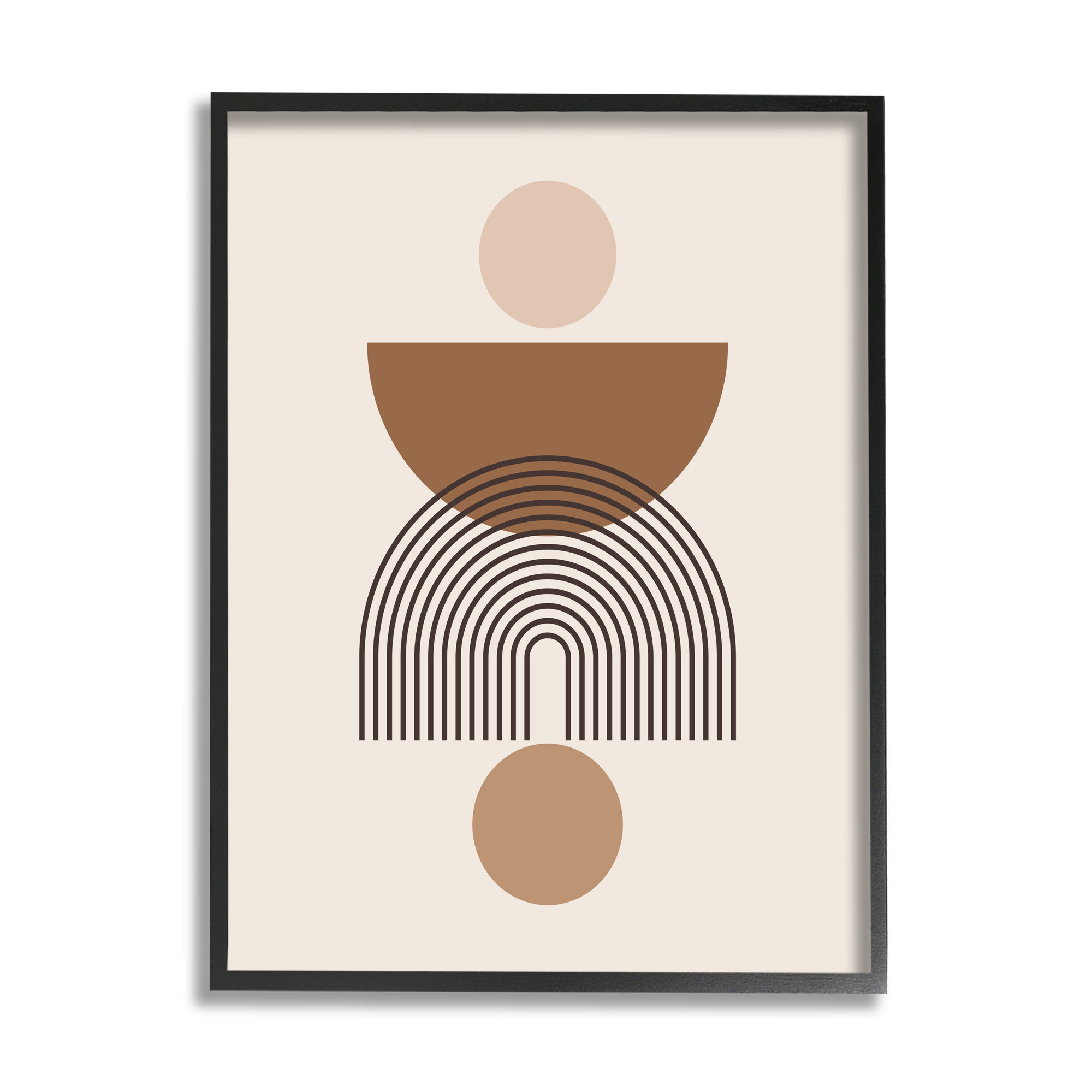 Stupell Industries Brown And Beige Shapes On Wood Graphic Art | Wayfair