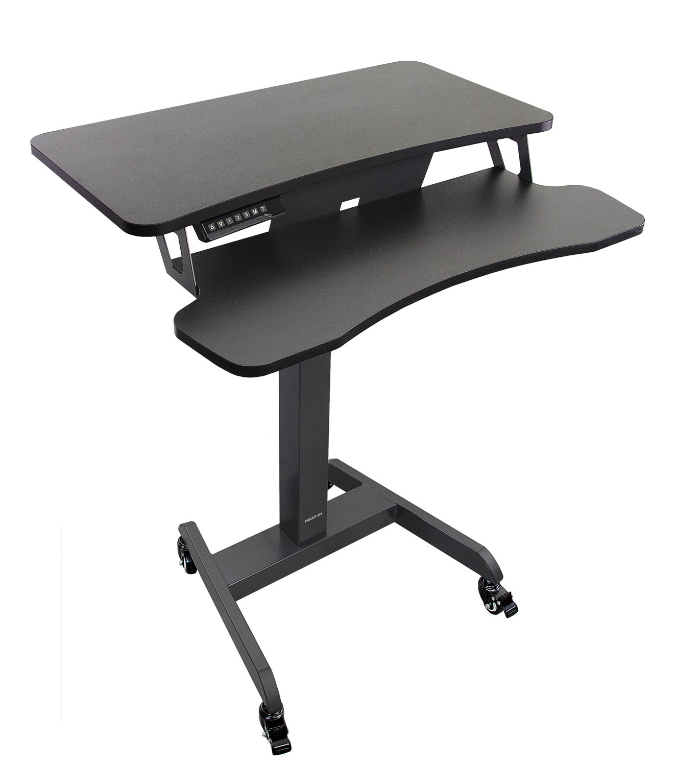 Mount-It! Electric Mobile Height Adjustable Standing Workstation with ...