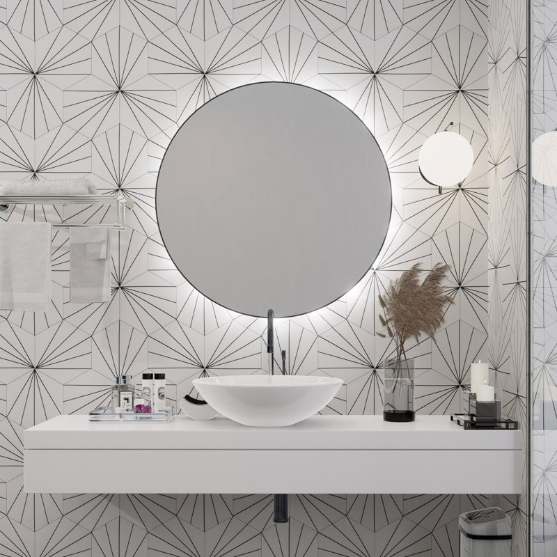 Merola Tile Aster 8.63" x 9.88" Porcelain Patterned Wall & Floor Tile ...