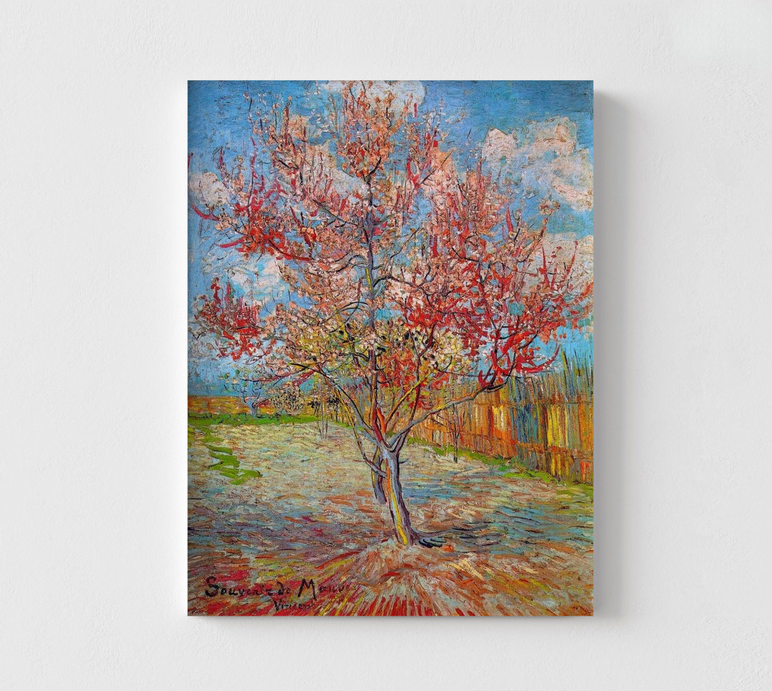 WeFrameArt Pink Peach Tree In Blossom By Vincent Van Gogh, Pink Tree ...