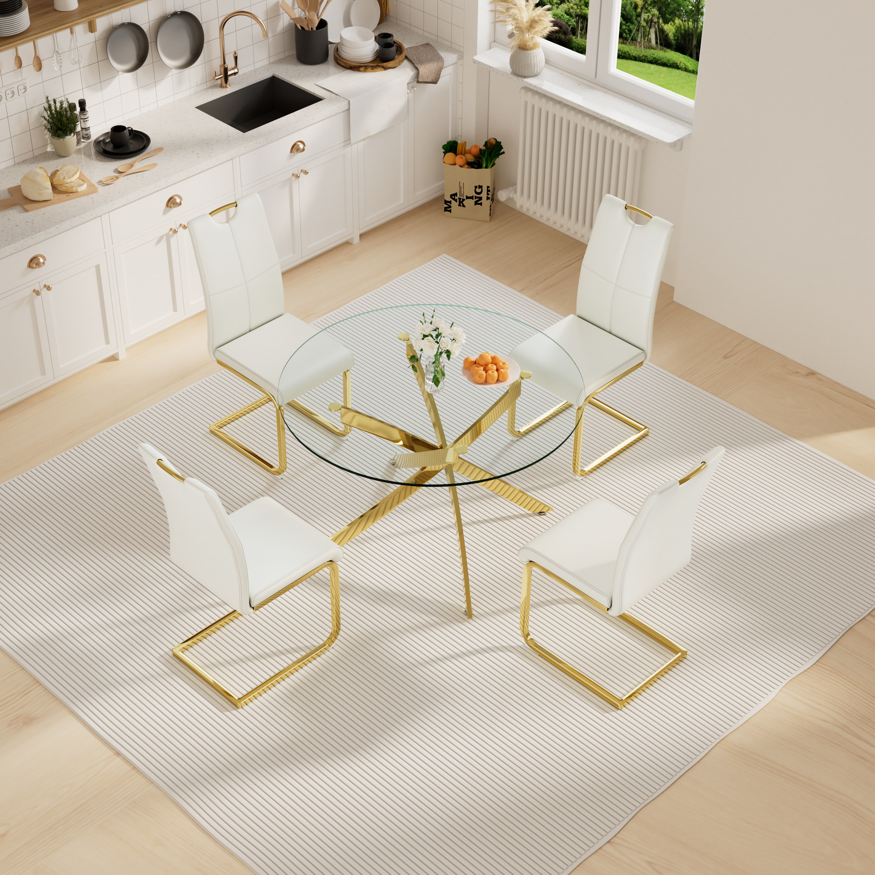 Mercer41 Lyne Round 47.2'' Restaurant Dining Set | Wayfair