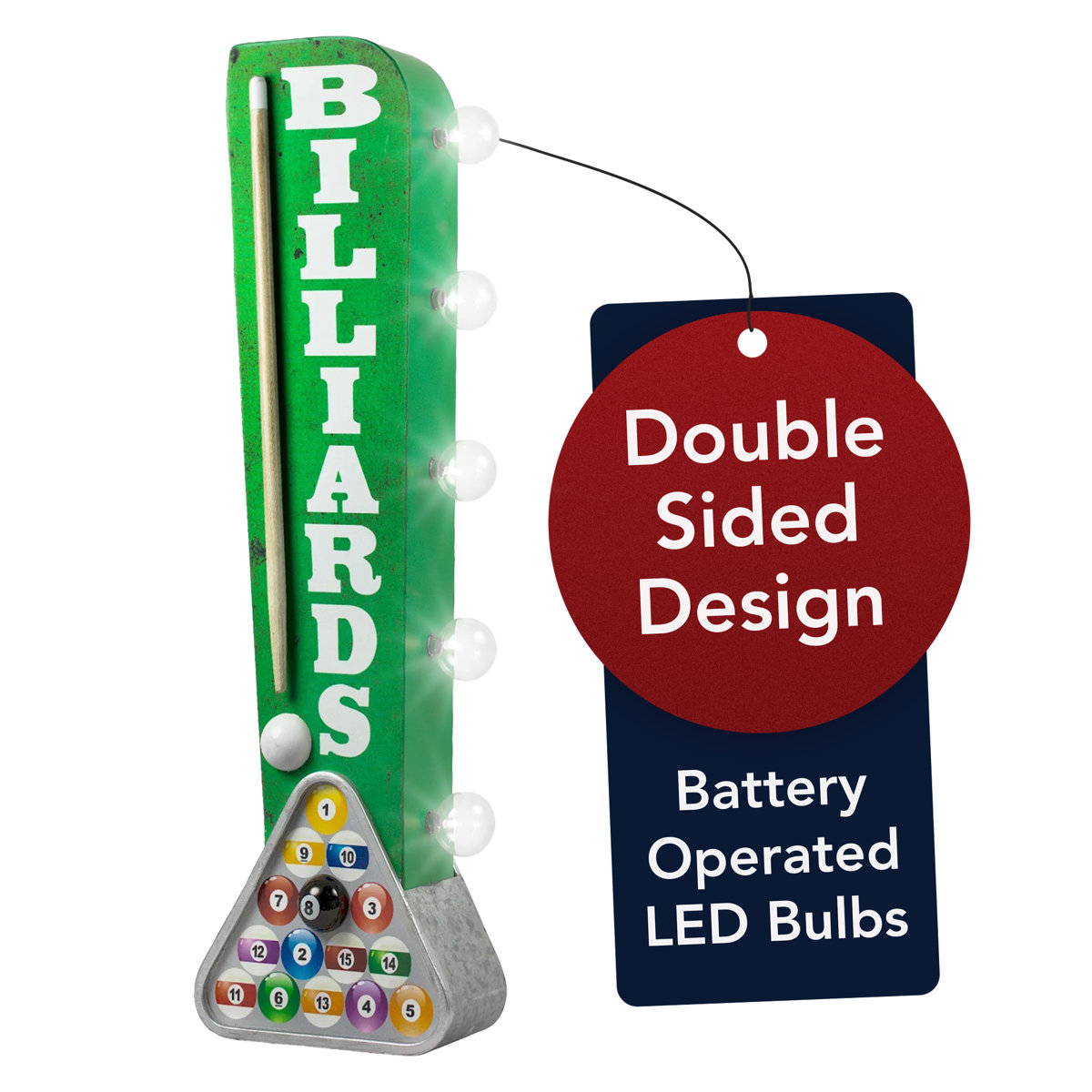 Crystal Art Gallery Billiards Pool Cue LED Marquee Sign & Reviews | Wayfair