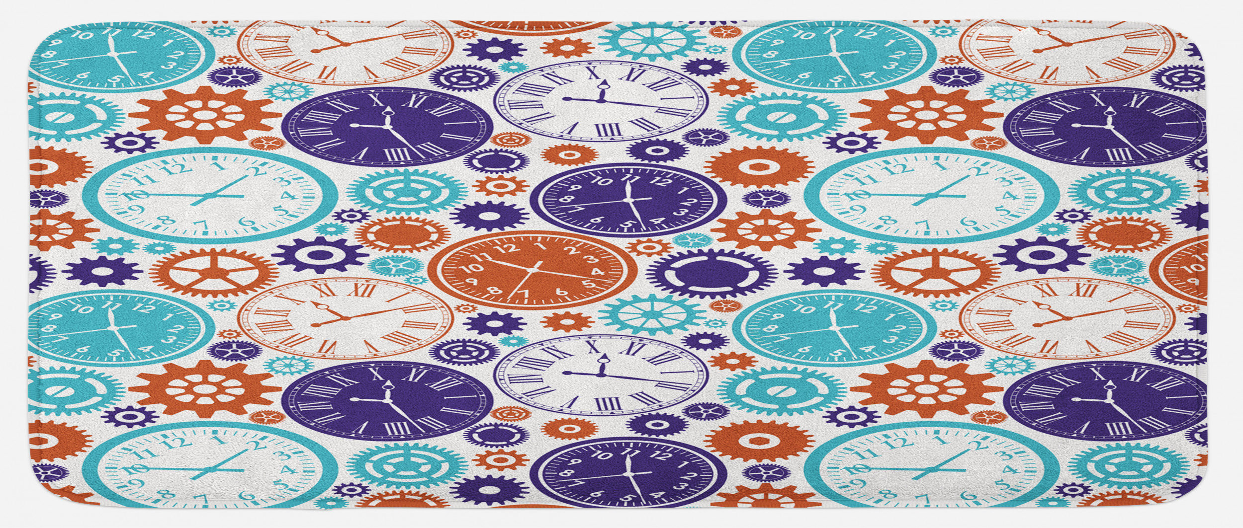 East Urban Home Clock Kitchen Mat | Wayfair
