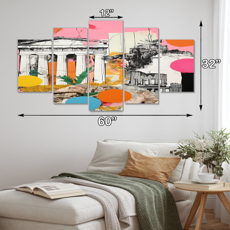 Design Art Ancient Greek Collage Parthenon - Abstract Landscape Wall ...