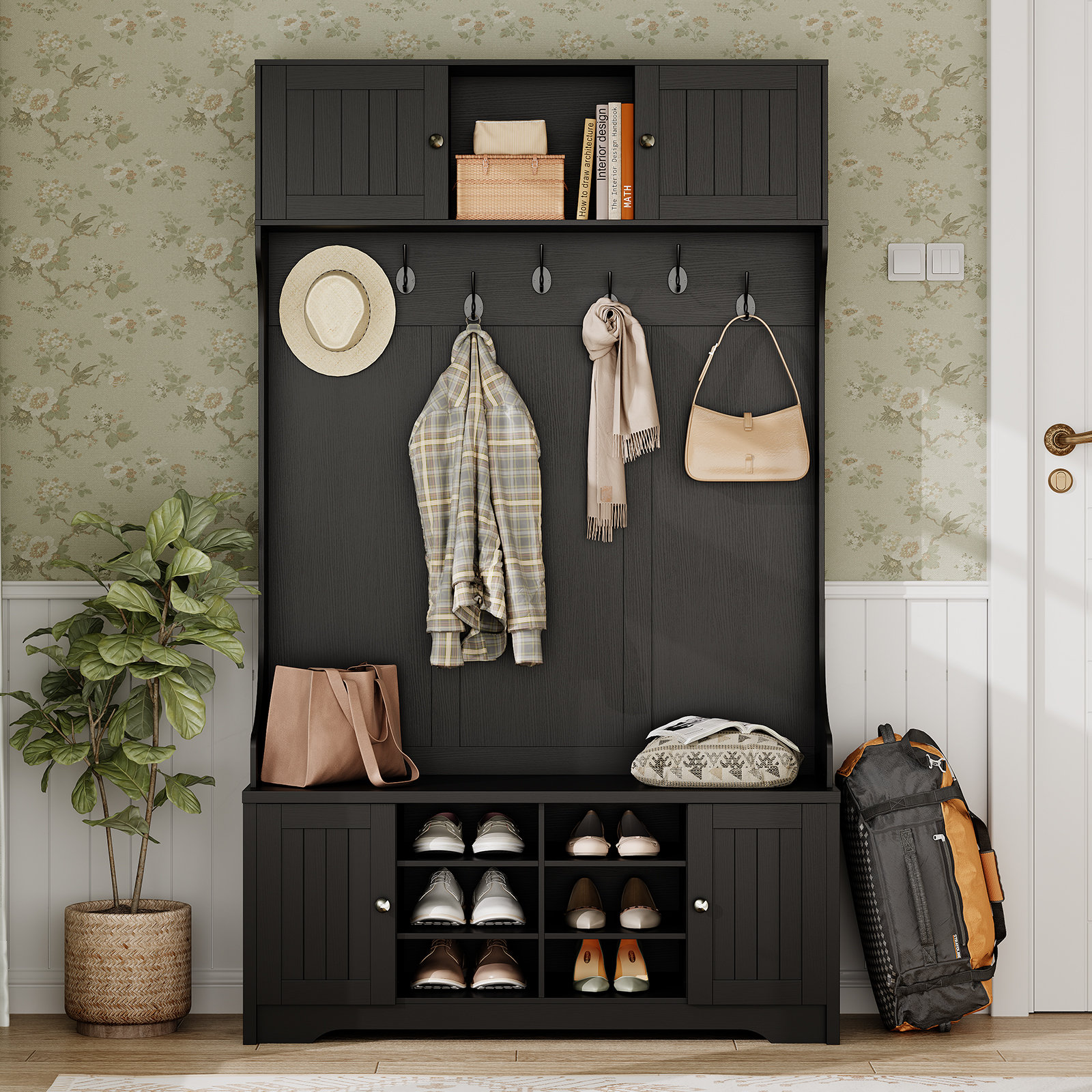 Lark Manor™ 78.7" Hall Tree With Bench And Shoe Storage, Entryway Bench ...