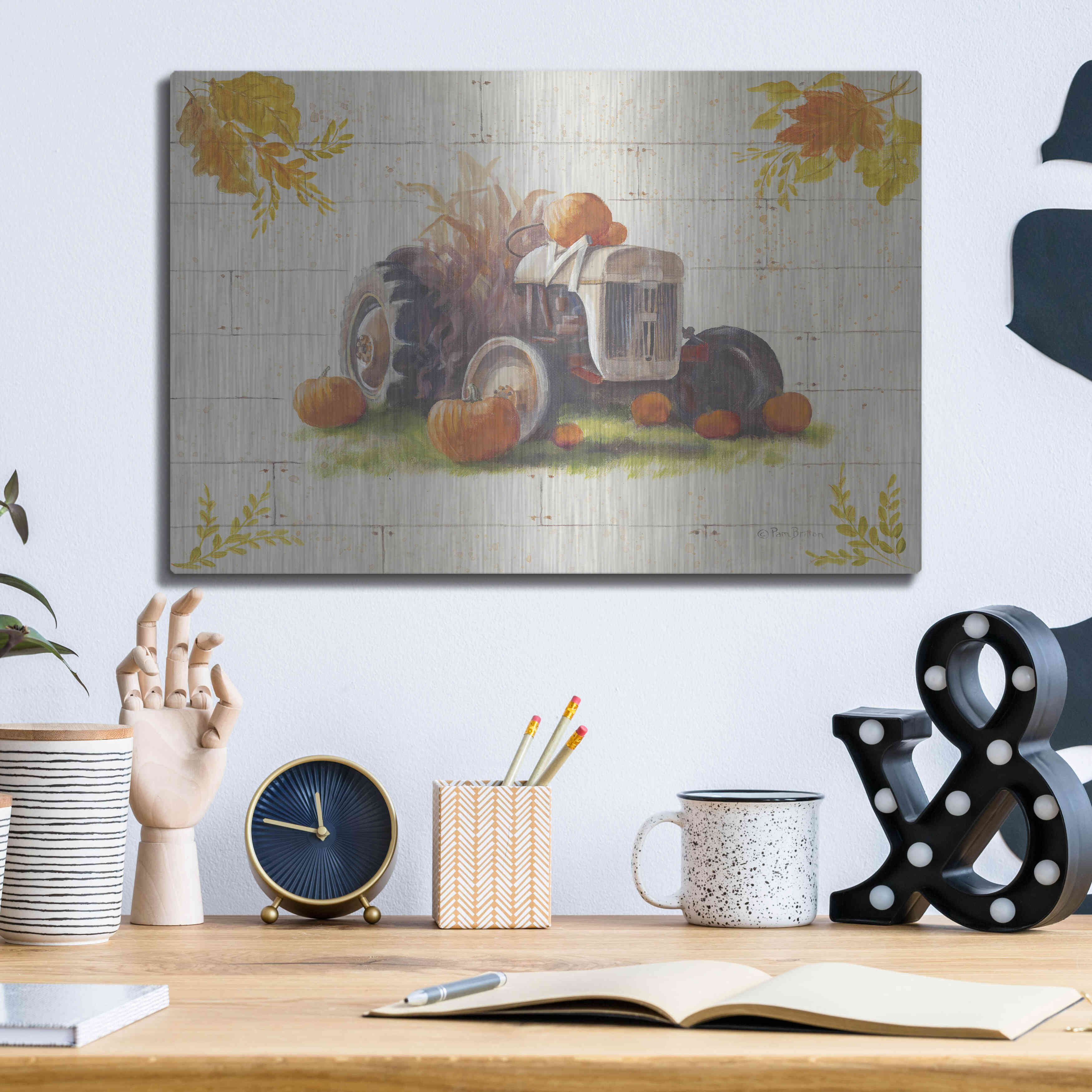 August Grove® 'Harvest Tractor' by Pam Britton, Metal Wall Art, | Wayfair