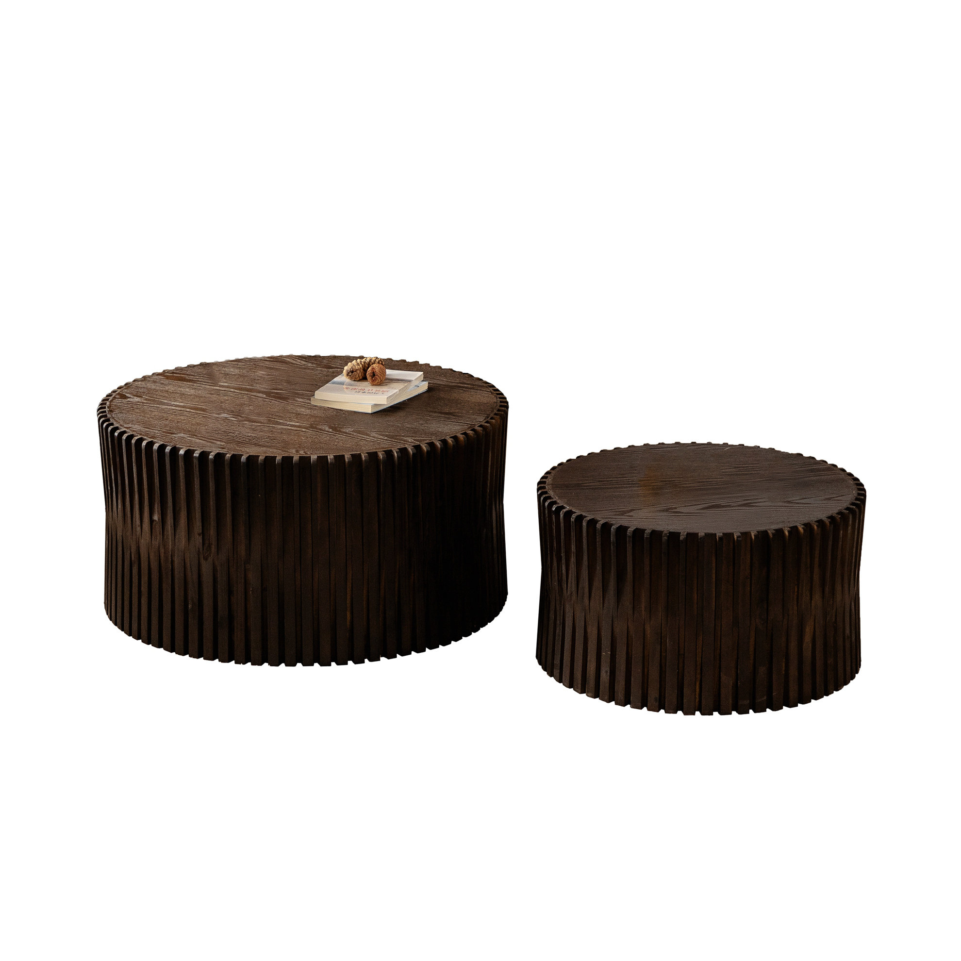 Loon Peak® Vintage Fashion Style Cylindrical Nesting Coffee Table Set ...