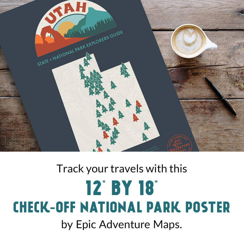 Winston Porter Utah State Parks Bucket List Poster, Map of Utah State ...