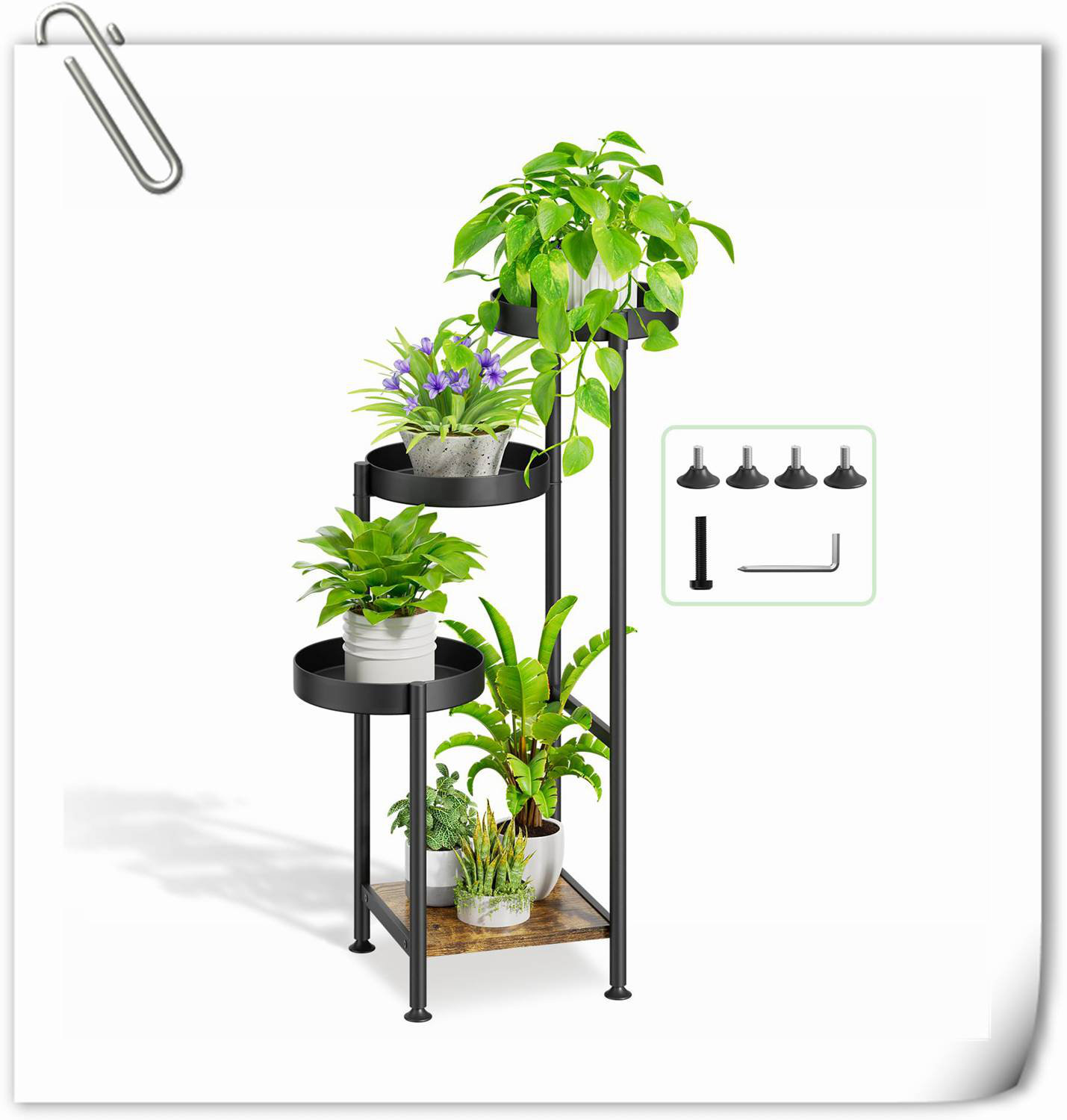 Latitude Run® 4 Tier Plant Stands Indoor Outdoor, Corner Tiered Plant ...