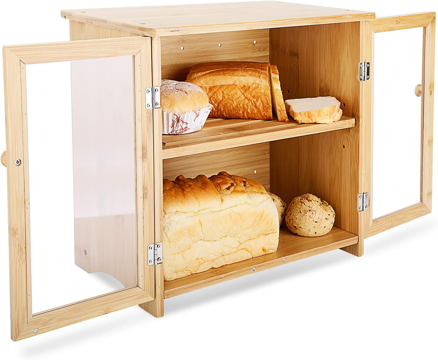 Joss & Main 2 Layers Bread Boxes With Clear Window For Kitchen Food ...