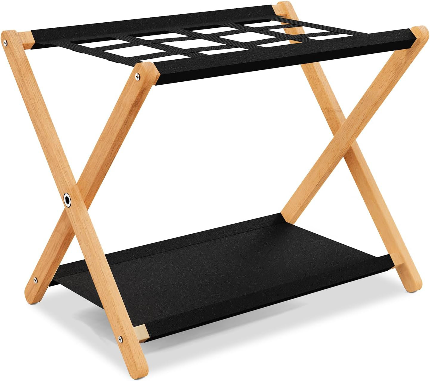 MEBROT Luggage Rack For Guest Room, Solid Wood Suitcase Stand With ...
