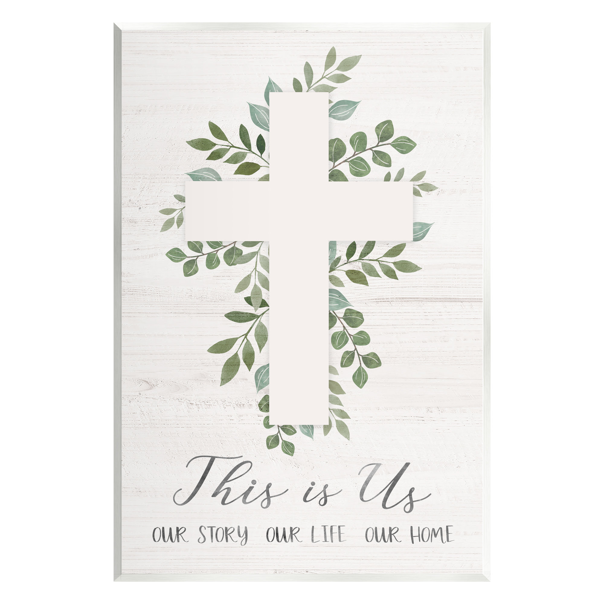 Stupell Industries This Is Us Botanical Cross Symbol by Natalie ...