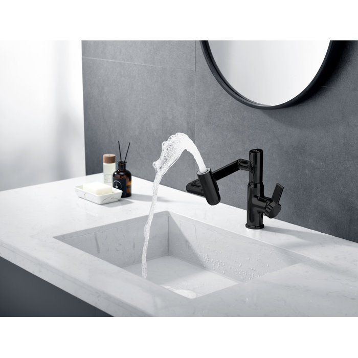 Lefton Rotatable Single Hole Bathroom Faucet with Temperature Display ...