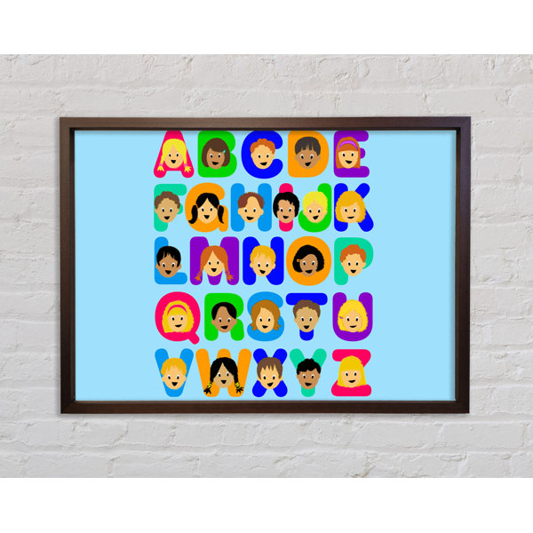 Bright Star Alphabet Children Baby Blue - Single Picture Frame Print on ...