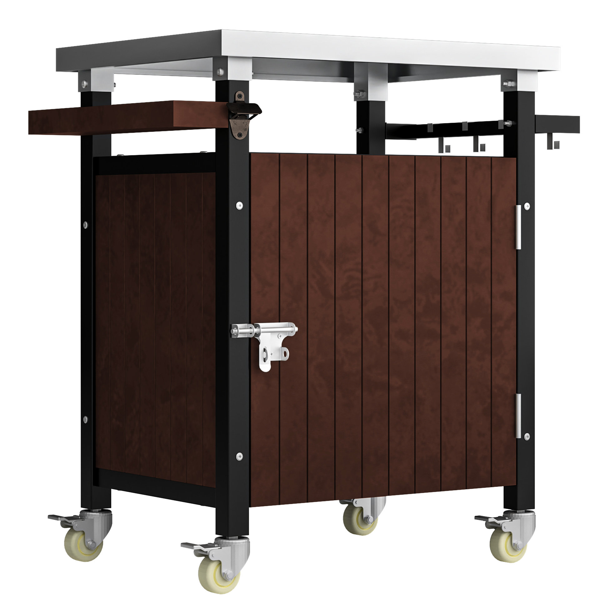 Red Barrel Studio® Stainless Steel Outdoor Cart With Practical Storage ...