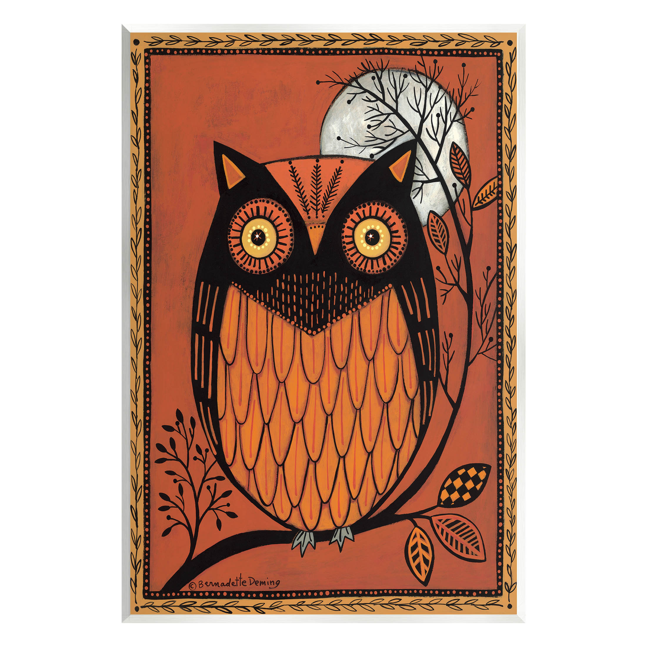 Stupell Industries Round Owl Autumn Botanical at-137 - Wayfair Canada
