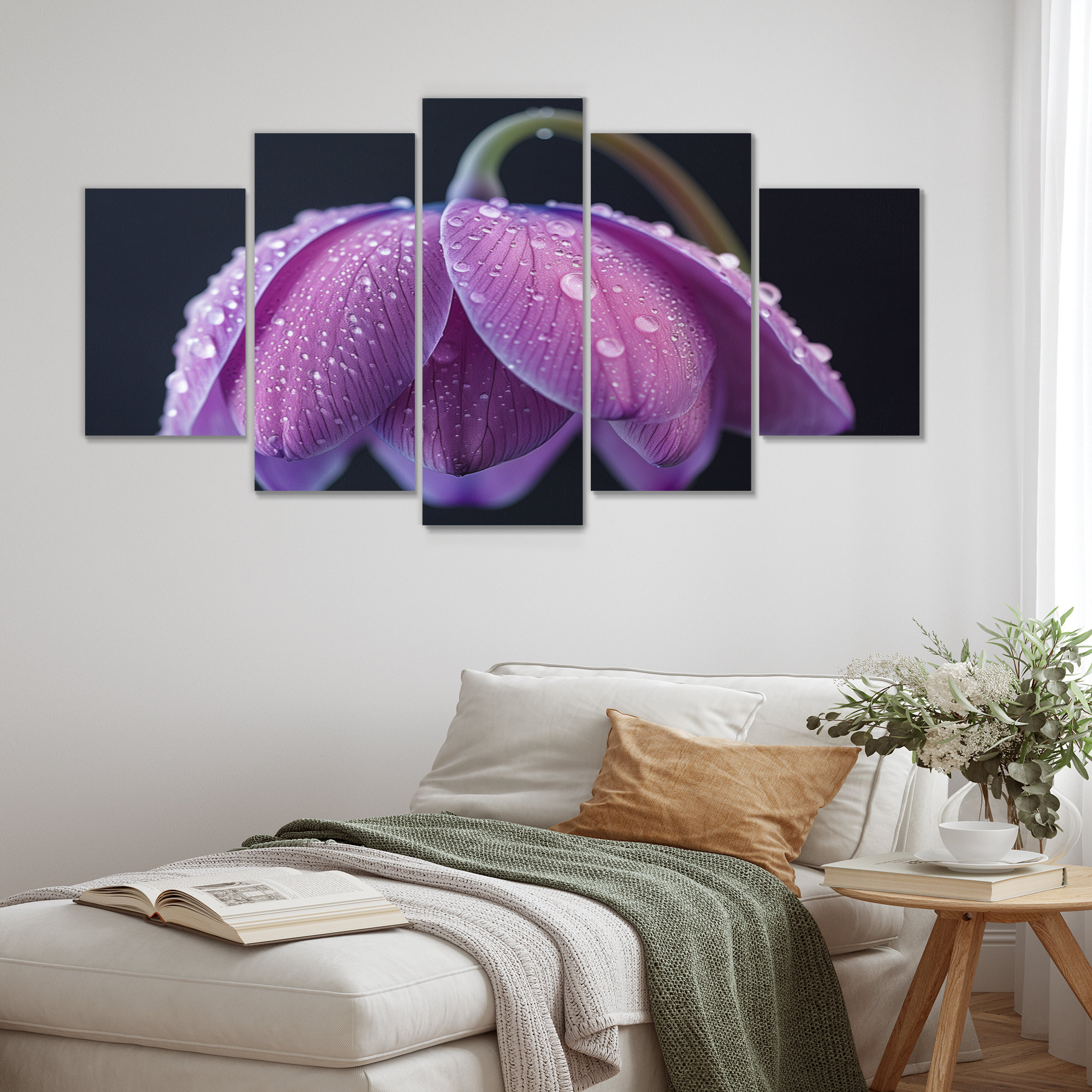 Ebern Designs Black And Purple Snowdrop Flowers At Night II - Snowdrops ...