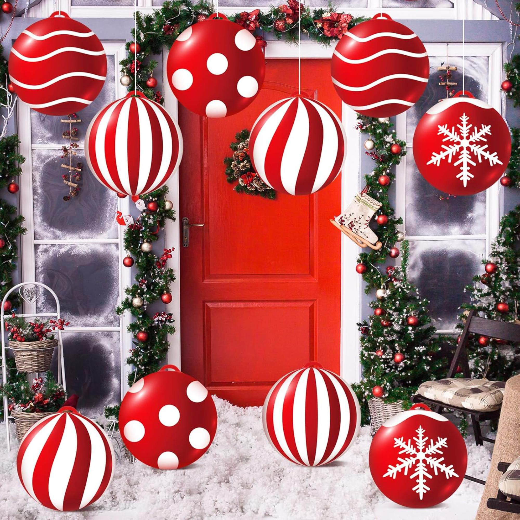 The Holiday Aisle® Jetec 10 Pcs Christmas Inflatable Balls Decorations ...