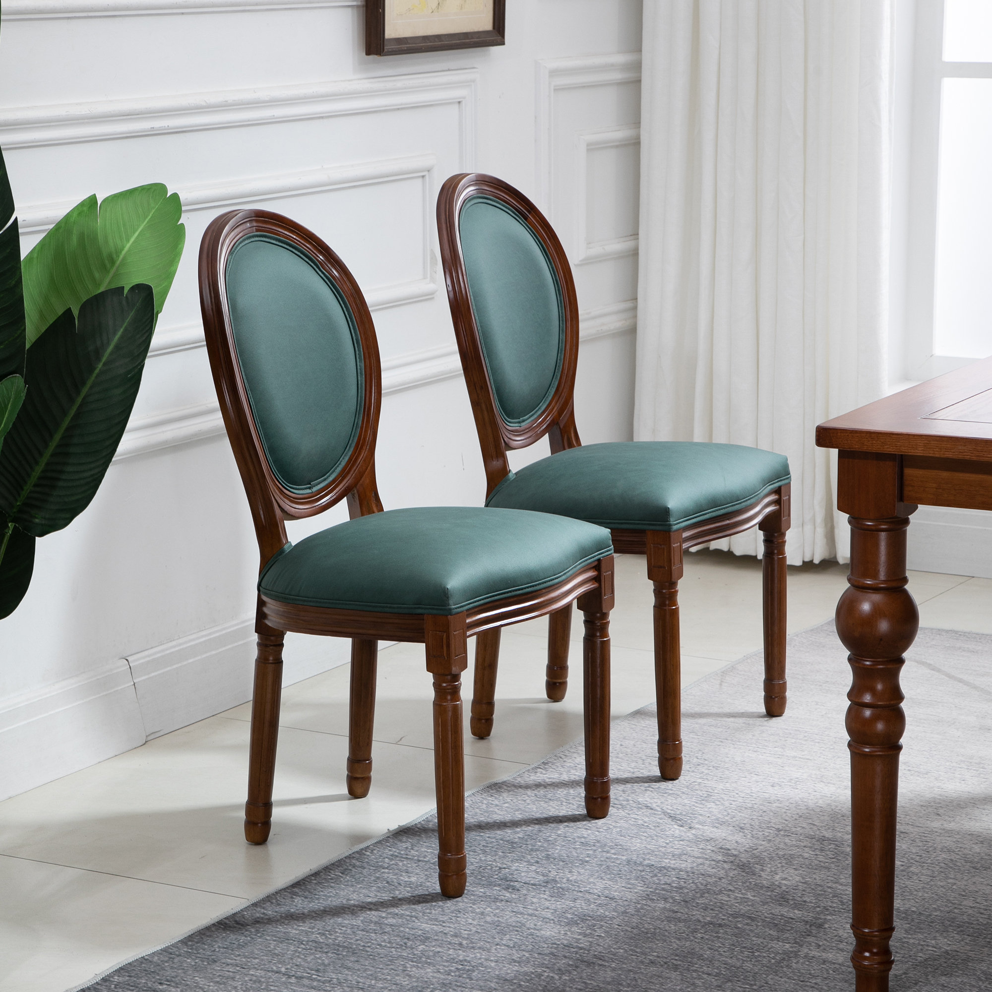 Darby Home Co Amri Mid-Century King Louis back solid wood dining chairs ...