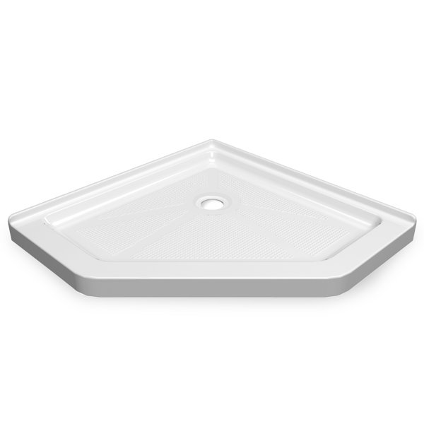 CKB 38" W x 38" D White Neo-Angle Double threshold Shower Base ...