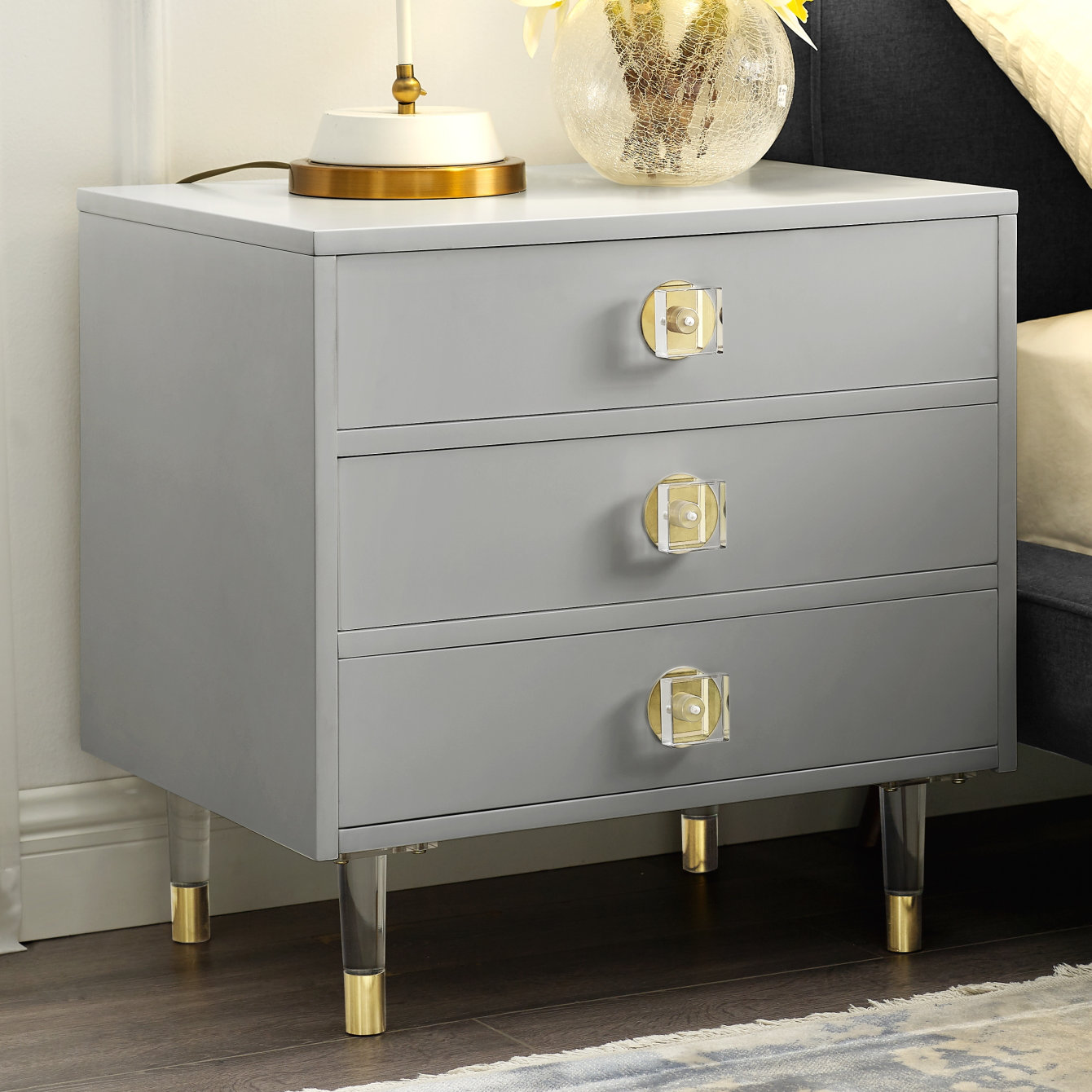 Nicole Miller Tila Side Table/Accent Table/Nightstand For Bedroom ...
