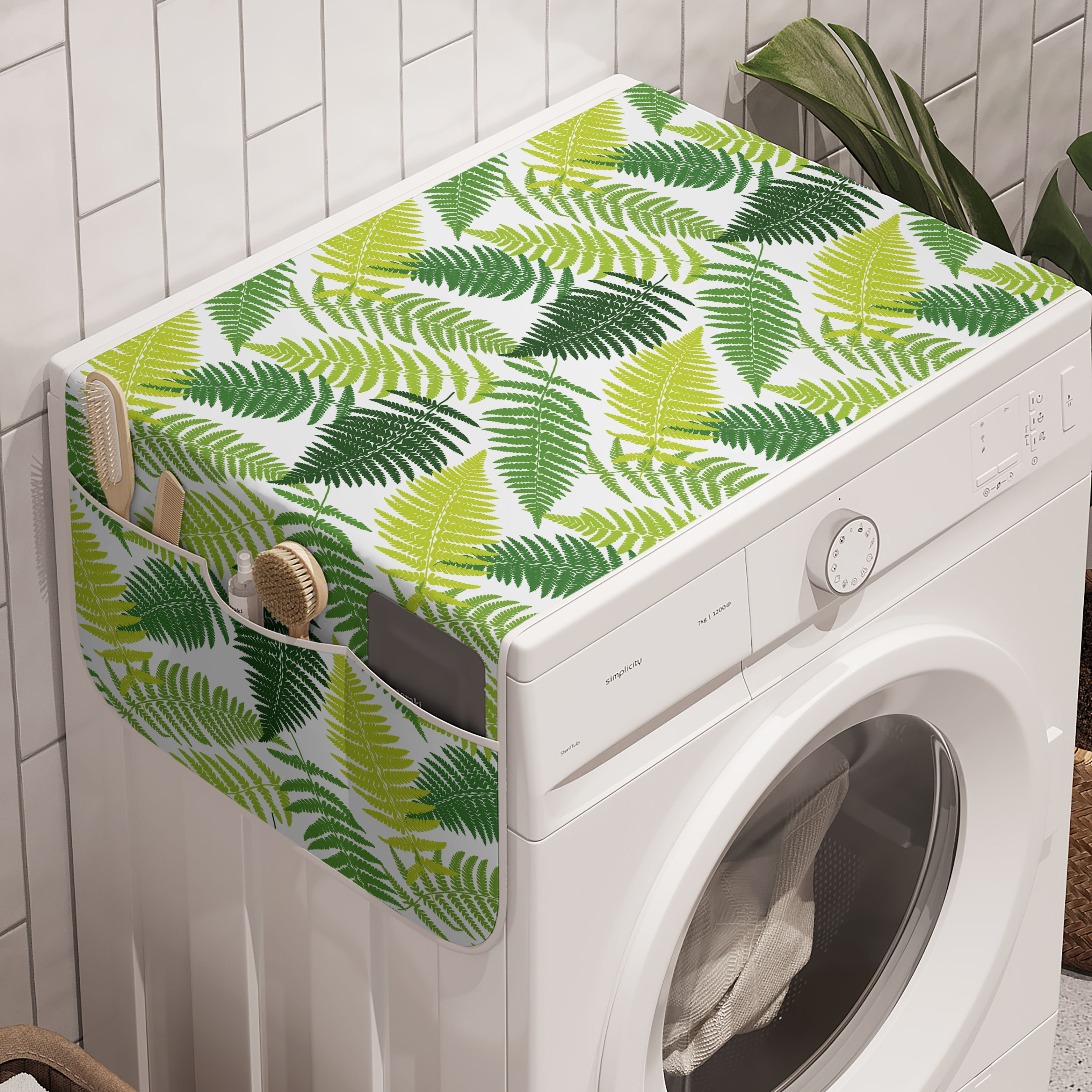 Ambesonne Tropical Washing Machine Organizer Pack of 2 47" x 18.5 ...
